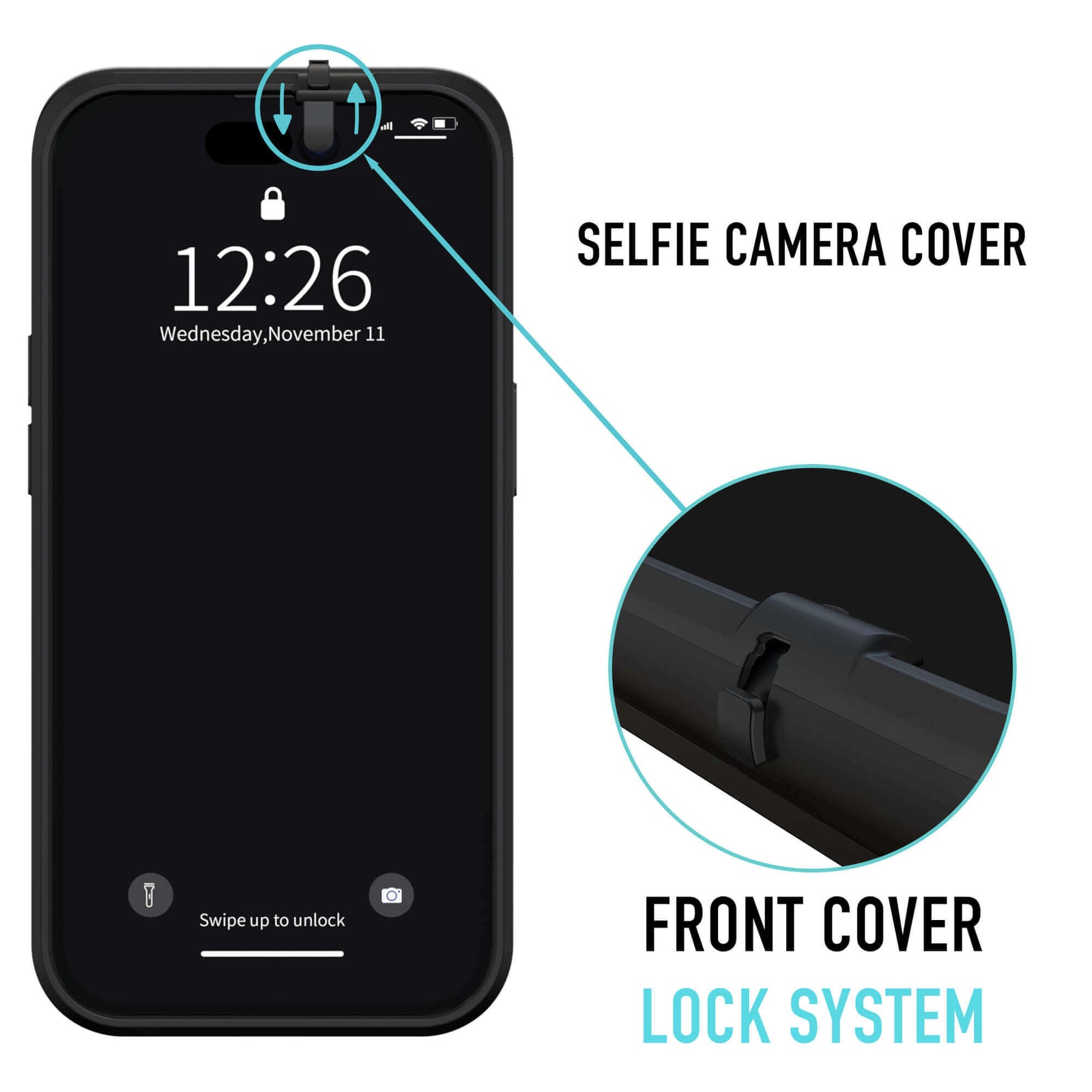 Protective iPhone 15 Plus Case with Camera Security Covers - Spy-Fy